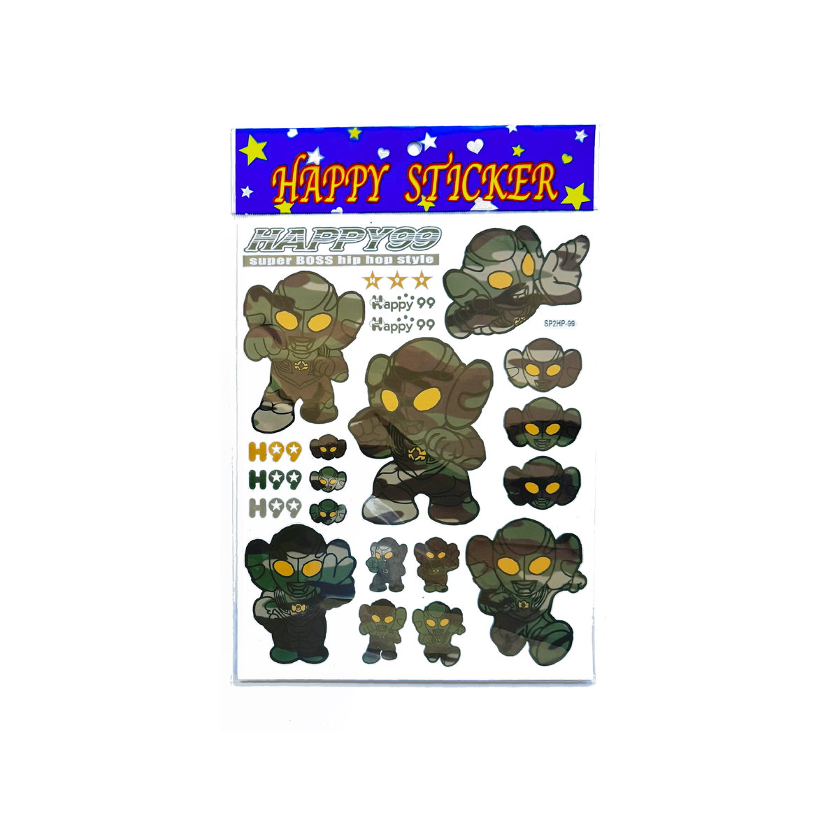 Ultra Happy Sticker Pack - Camo Green| Happy99